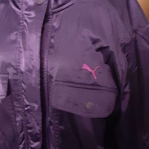 Puma | Jackets & Coats | Purple Puma Satin Bomber Jacket | Poshmark
